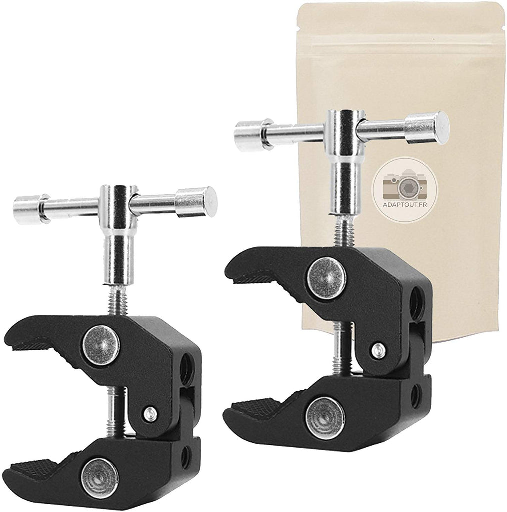 X2 pinces clamp en metal pour bras magique rotule accessoire aux pas d ...